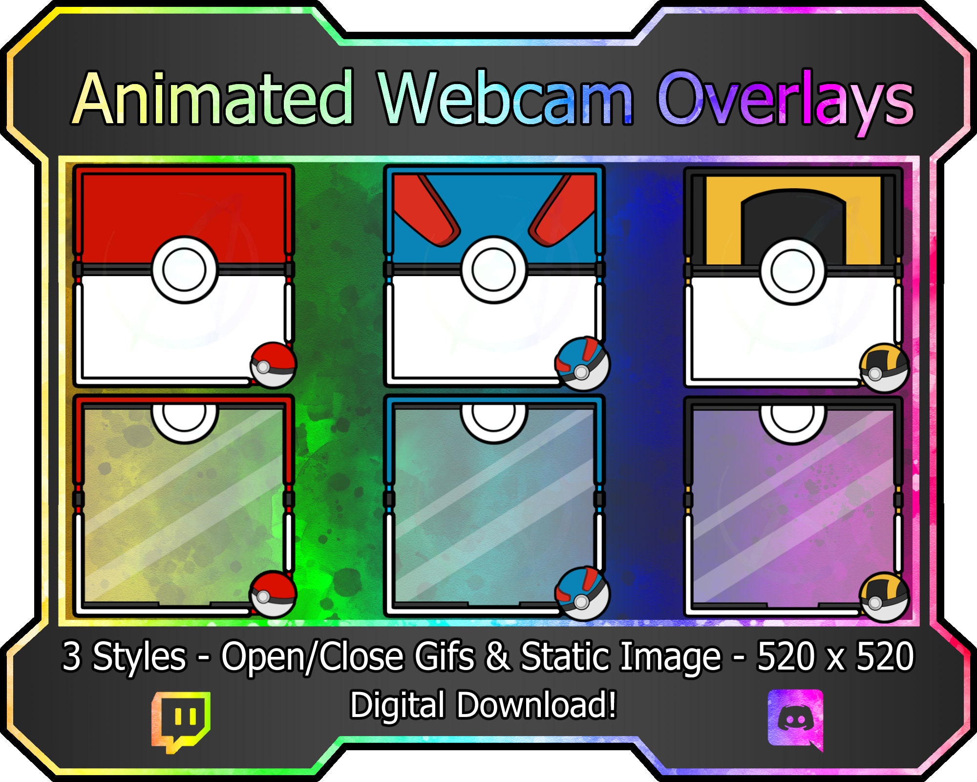 Animated Pokeball Webcam Overlays - Twitch | Streaming - Etsy