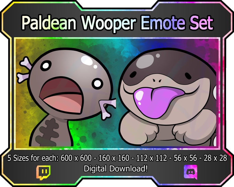 Paldean Wooper & Clodsire Emote Pack! Twitch | Discord - Etsy