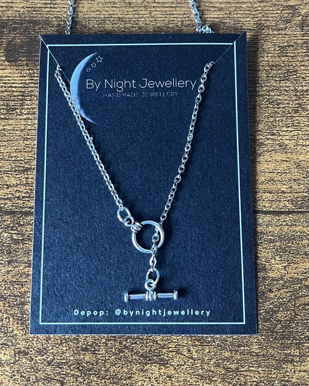 Silver T-bar Toggle Stainless Steel Chain Necklace NEW Handmade ...