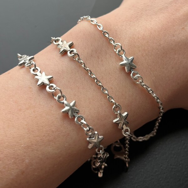 Silver Star Bracelet - Etsy