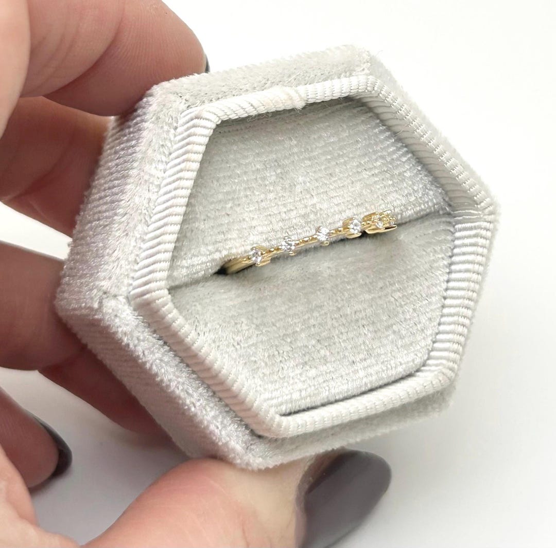 Gold Diamond Ring | Sterling Silver Light Gold Plated Ring Band ...