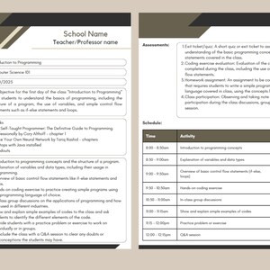 Lesson Plan Canva Template - Etsy