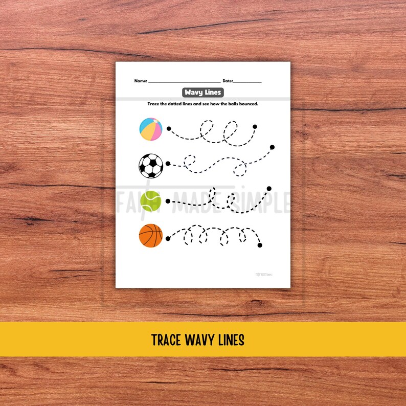 Curved and Wavy Line Tracing Worksheets: Pre-writing Practice (PDF) - Etsy