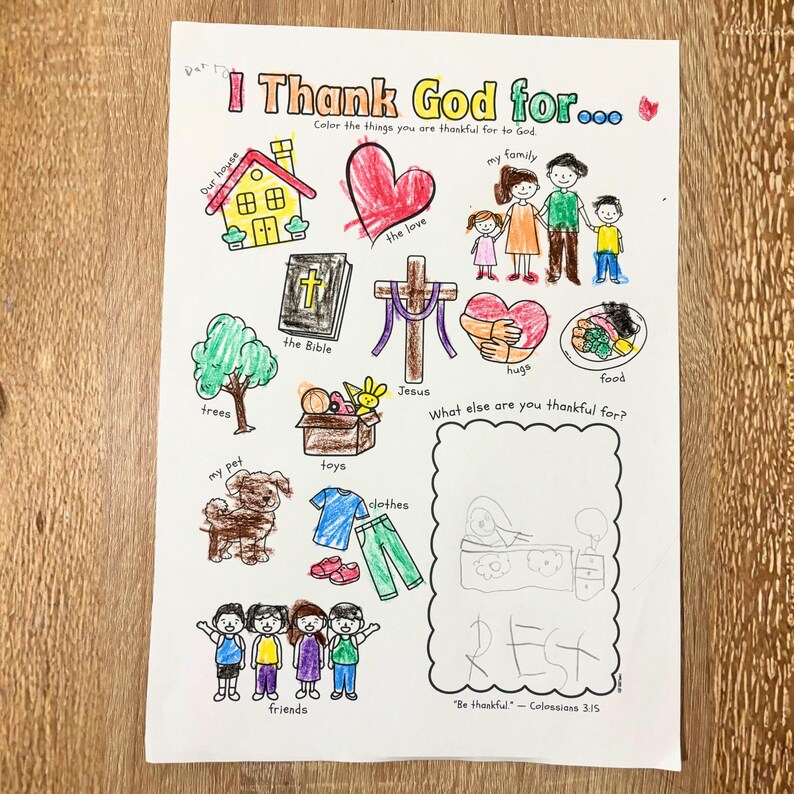 I Thank God for Worksheet | Thanksgiving Printable Activity for Kids ...