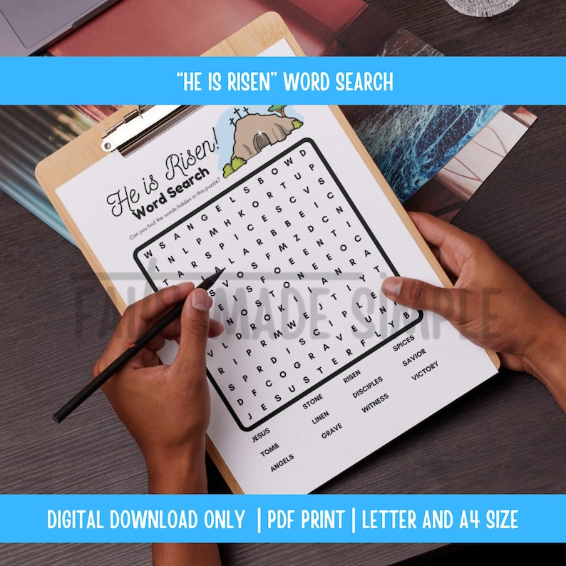 He is Risen Word Search: Easter Activity (PDF) - Etsy