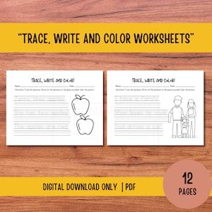 Trace, Write & Color, Tracing Sentences Worksheets for Kids, Writing ...