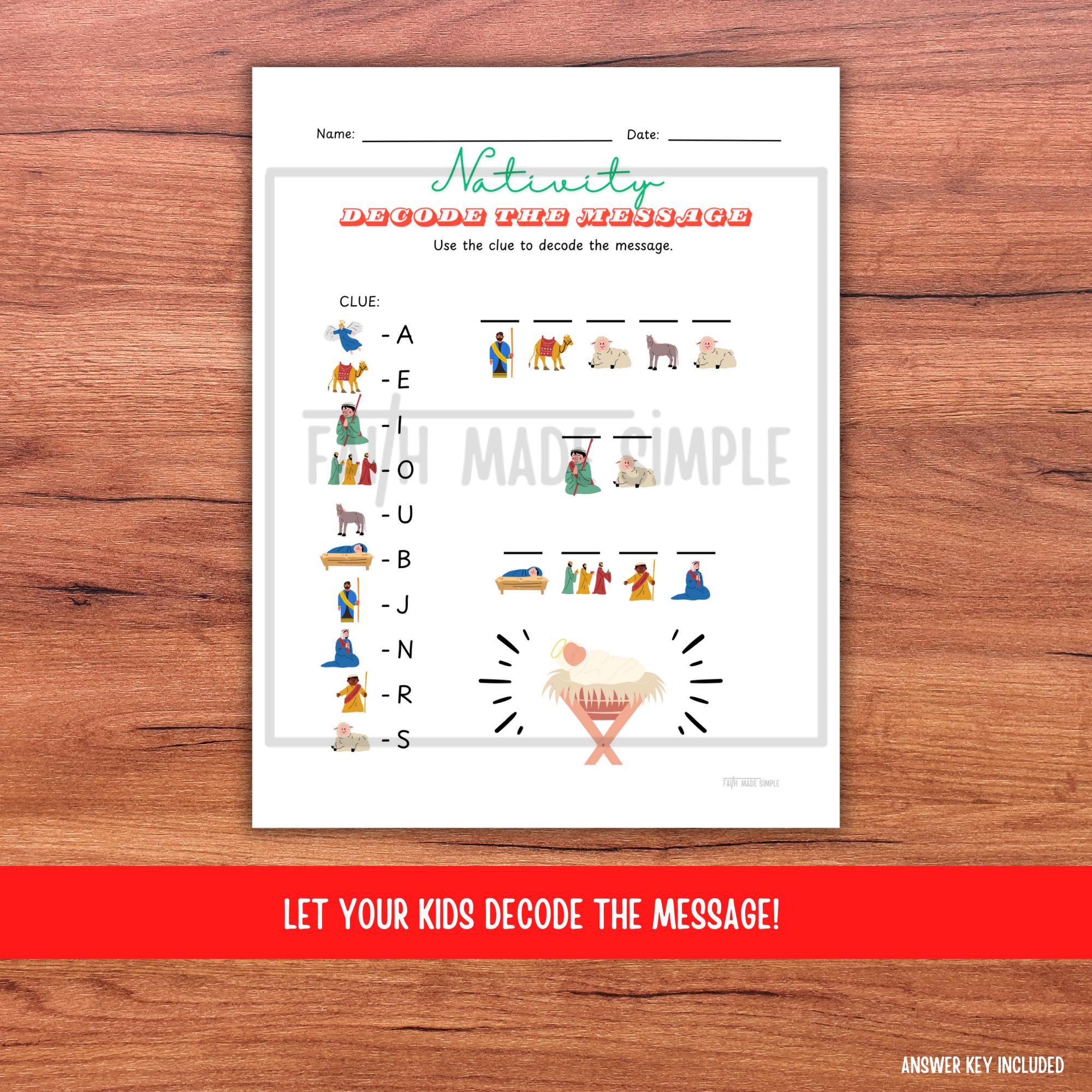 Printable Nativity Worksheets: Christmas Activity Pack (PDF) - Etsy