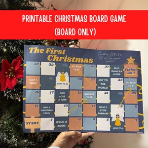 Printable Christmas Board Game BOARD ONLY, Family Christmas Games ...