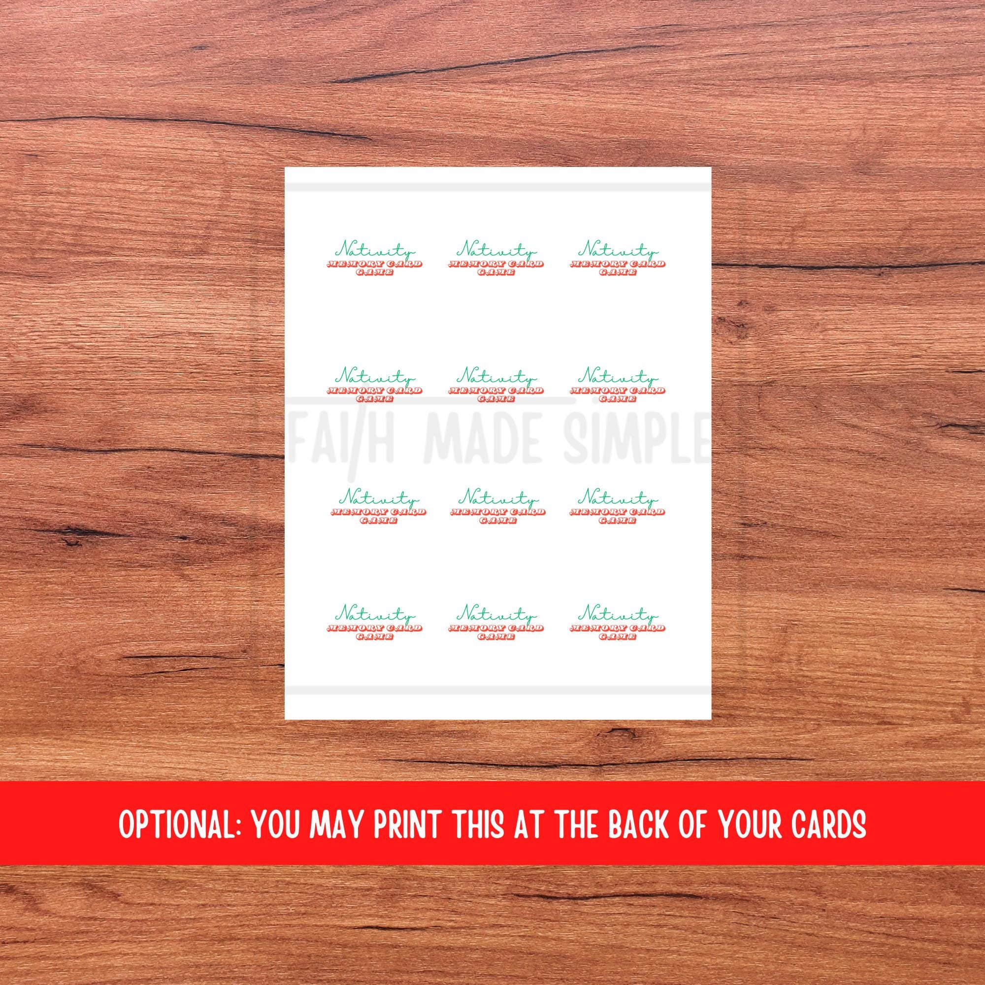 Nativity Memory Card Game: Christmas Family Activity (PDF) - Etsy