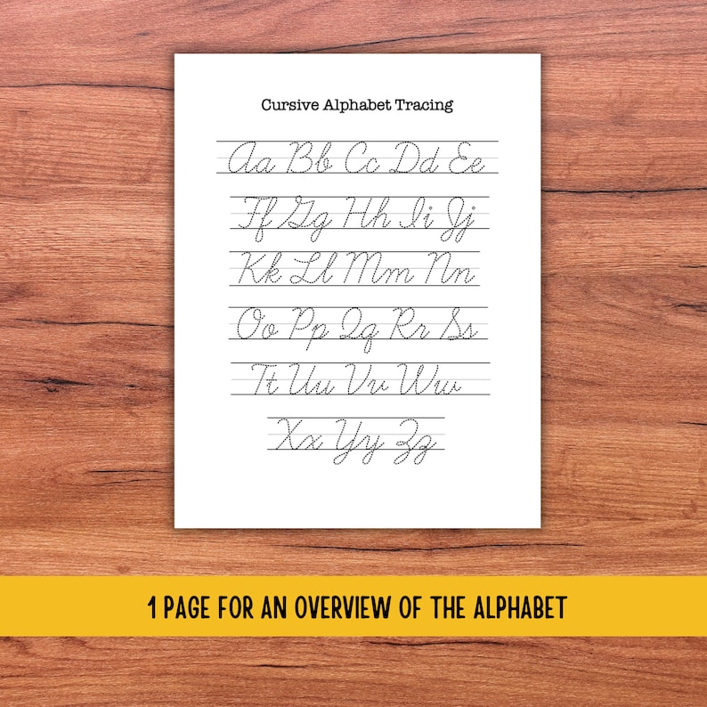 Cursive Writing Worksheets: Alphabet Tracing Practice (PDF) - Etsy