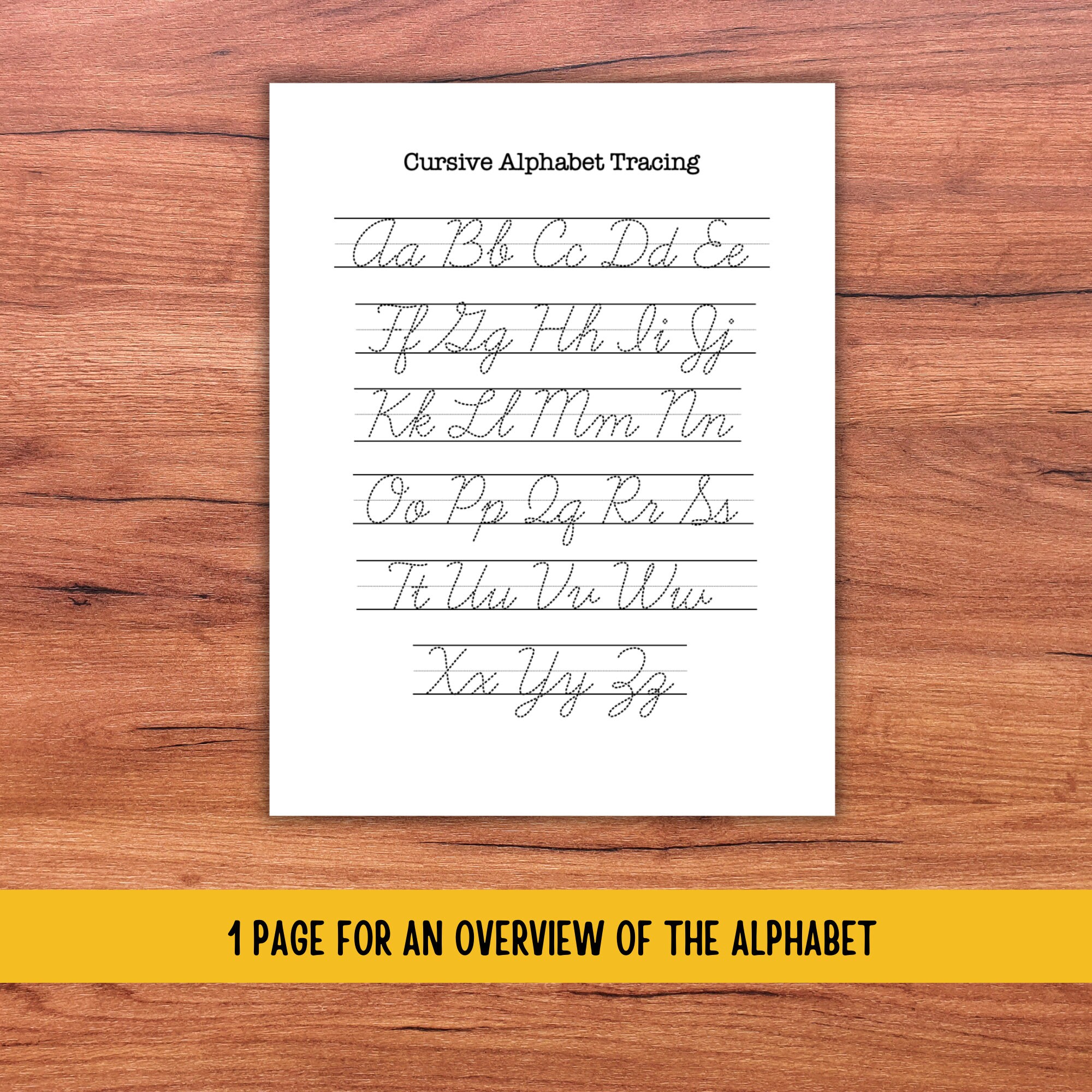 Cursive Writing Worksheets: Alphabet Tracing Practice (PDF) - Etsy