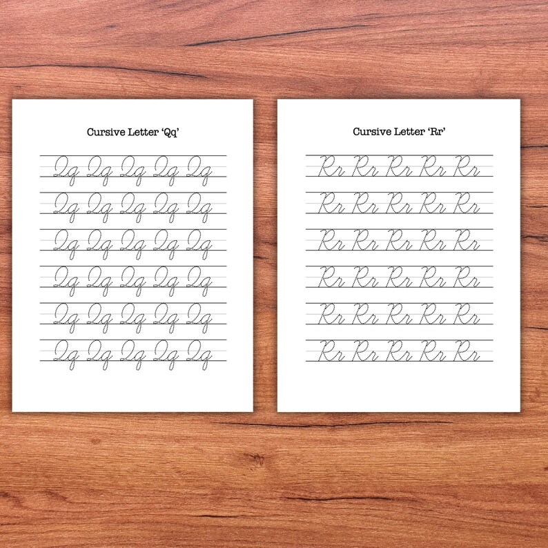 Cursive Writing Worksheets: Alphabet Tracing Practice (PDF) - Etsy