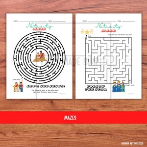 Printable Nativity Worksheets: Christmas Activity Pack (PDF) - Etsy