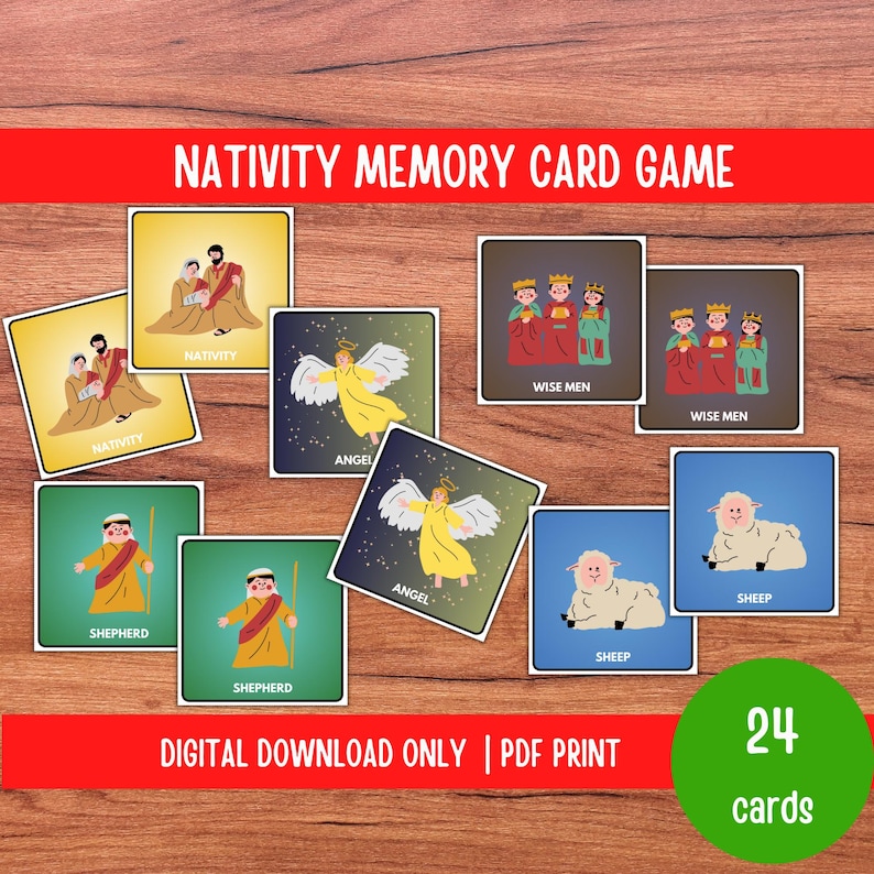 Nativity Memory Card Game: Christmas Family Activity (PDF) - Etsy
