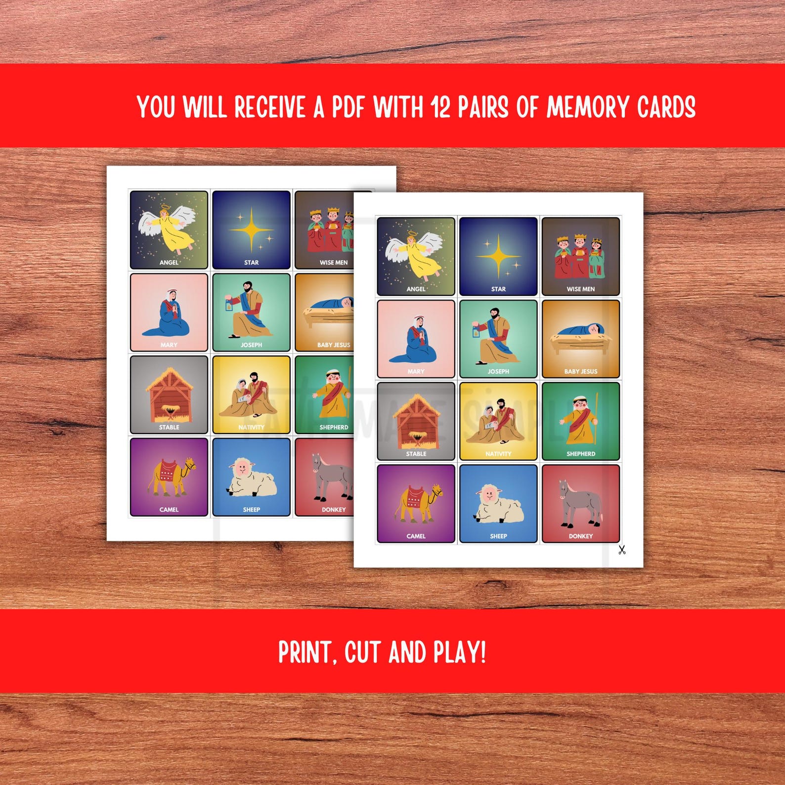 Nativity Memory Card Game: Christmas Family Activity (PDF) - Etsy