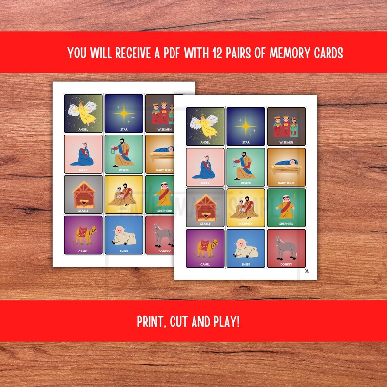 Nativity Memory Card Game: Christmas Family Activity (PDF) - Etsy