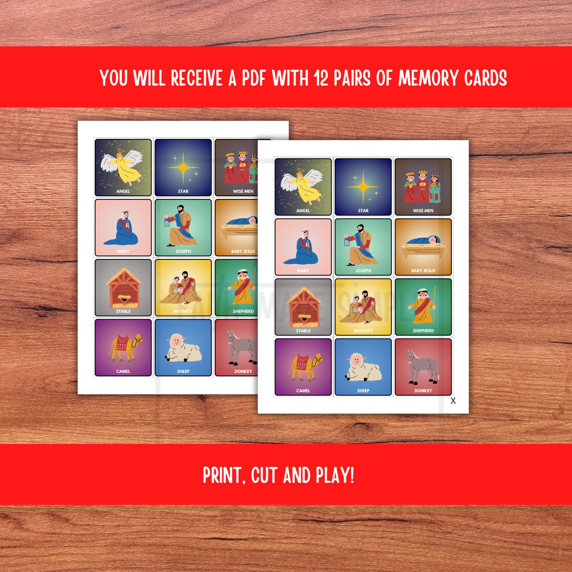 Nativity Memory Card Game: Christmas Family Activity (PDF) - Etsy