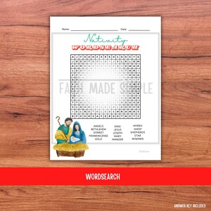 Printable Nativity Worksheets: Christmas Activity Pack (PDF) - Etsy
