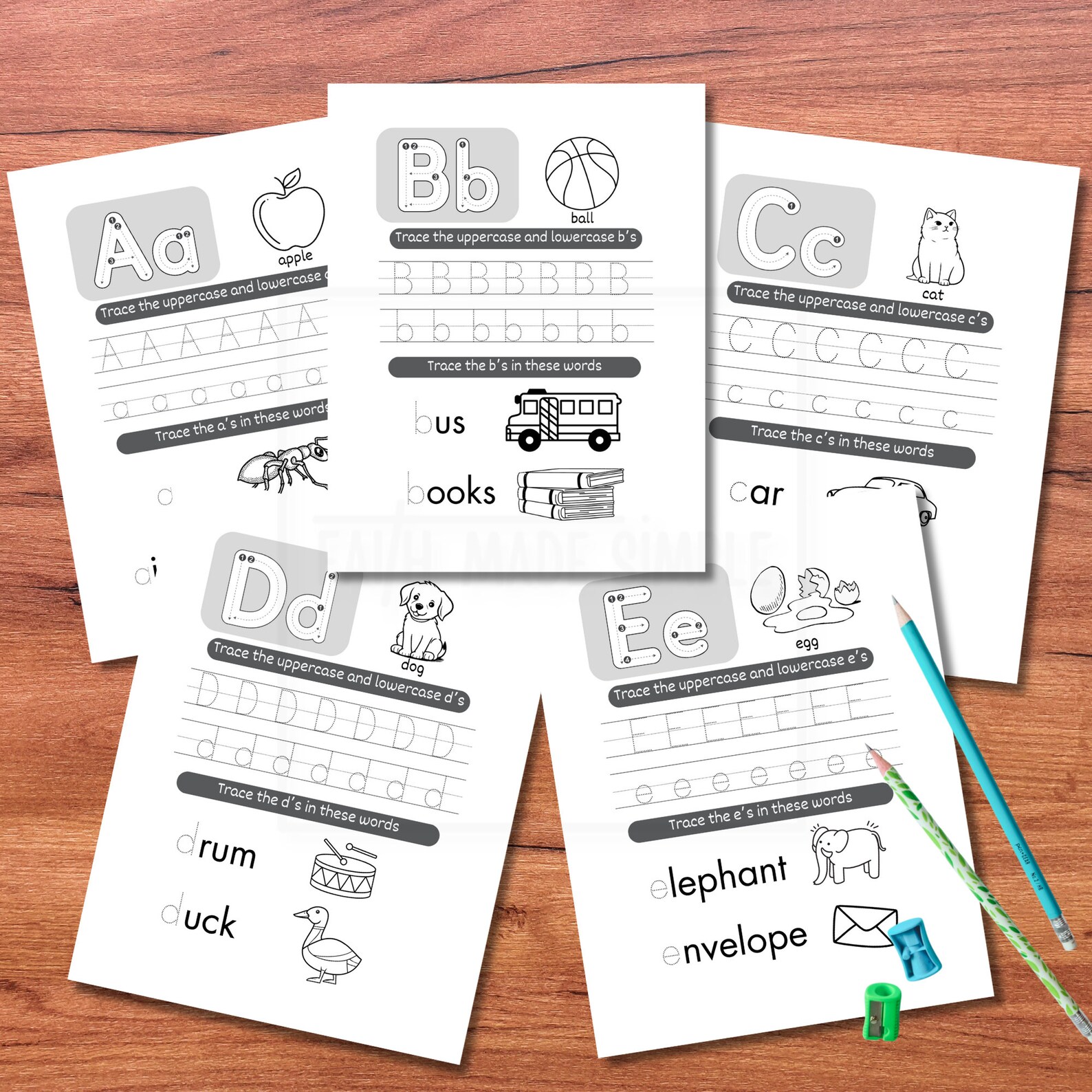 Trace and Color Bundle, Traceable Letters and Numbers, Alphabet Writing ...