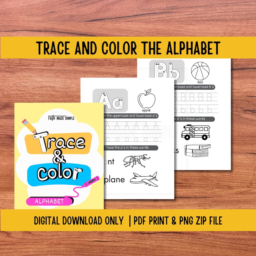 Trace and Color the Alphabet, Alphabet Tracing, Kindergarten Worksheets ...