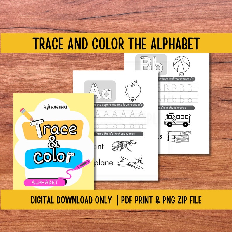 Trace and Color the Alphabet, Alphabet Tracing, Kindergarten Worksheets ...