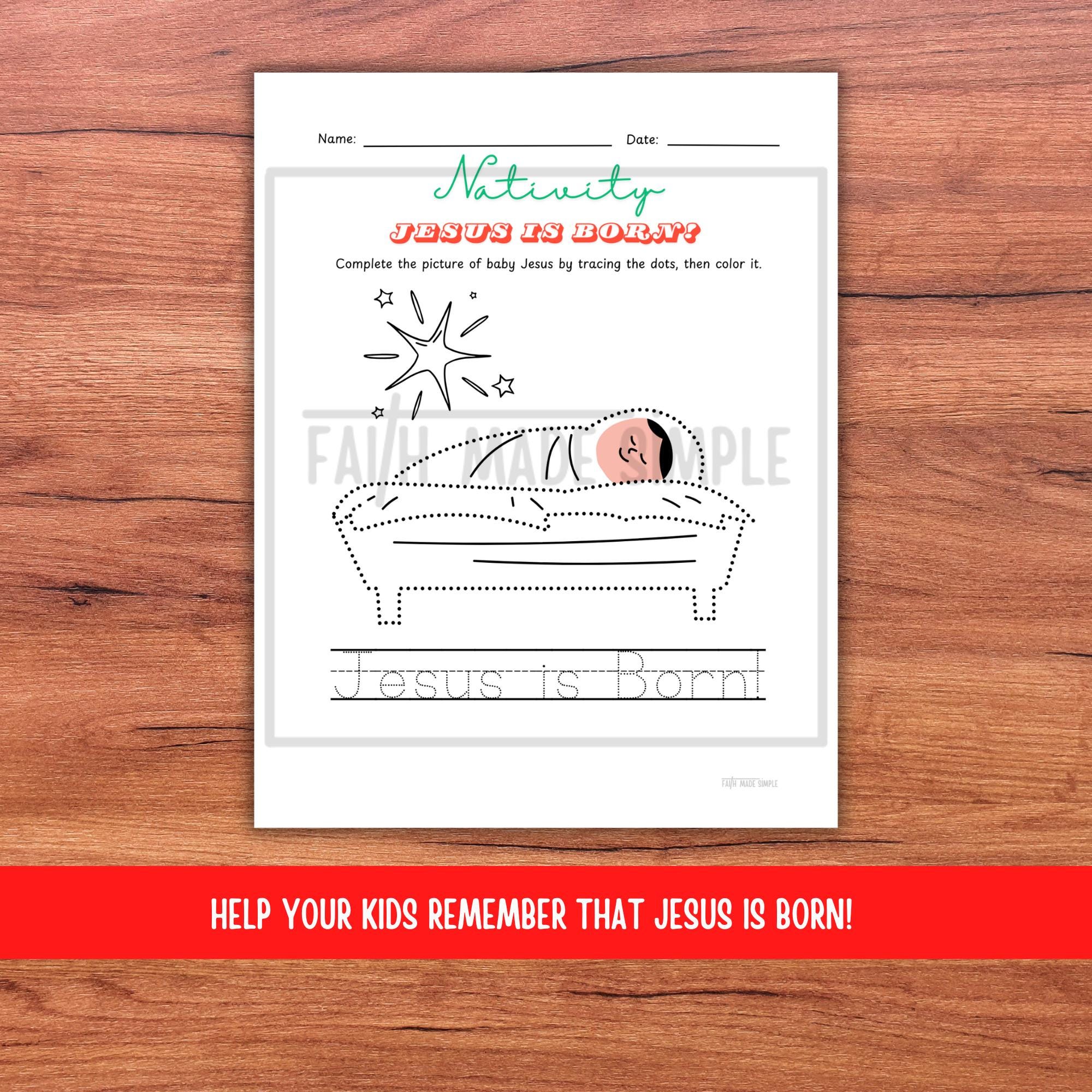 Printable Nativity Worksheets: Christmas Activity Pack (PDF) - Etsy