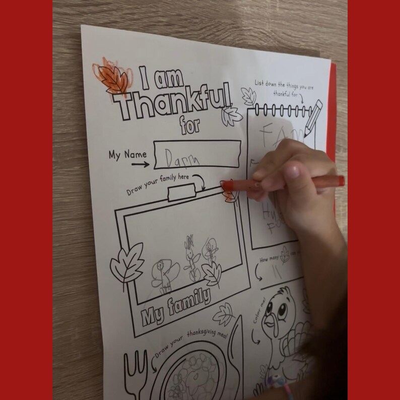 Thanksgiving Worksheet for Kids | "i Am Thankful For" Printable ...