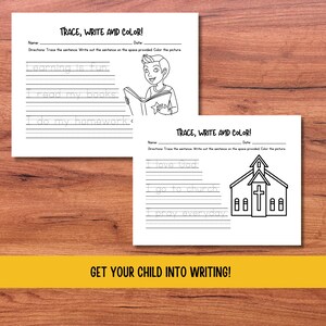 Trace, Write & Color, Tracing Sentences Worksheets for Kids, Writing ...