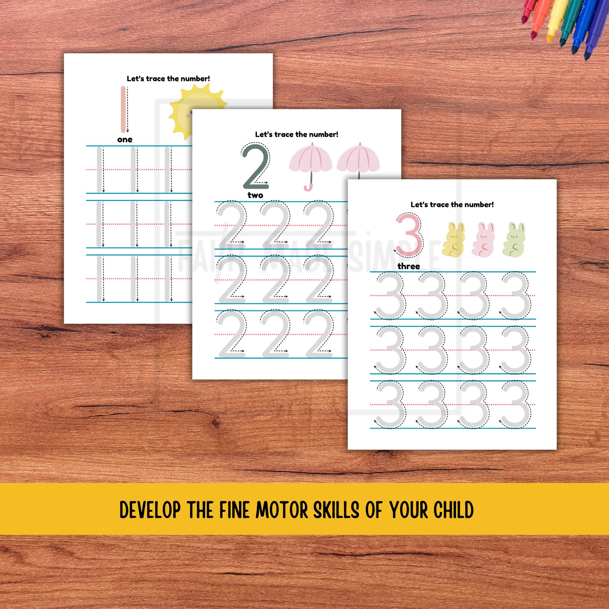 Number Tracing Worksheets 0-10: Preschool Math (PDF) - Etsy