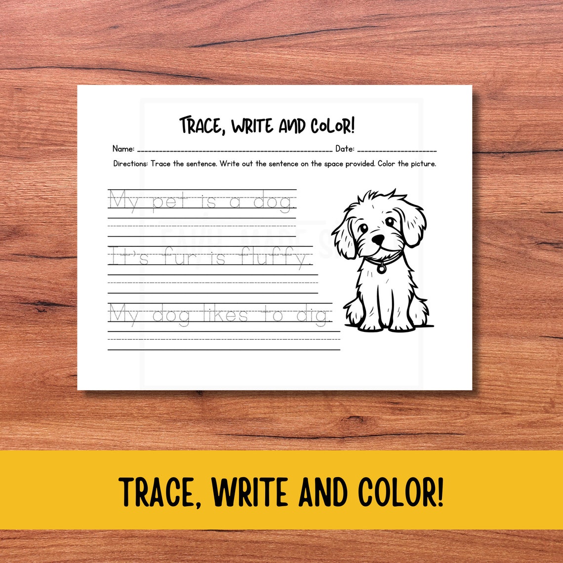 Trace, Write & Color, Tracing Sentences Worksheets for Kids, Writing ...