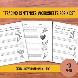 Tracing Sentences Worksheets, Handwriting Practice for Kids, Learn ...