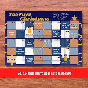 Printable Christmas Board Game BOARD ONLY, Family Christmas Games ...
