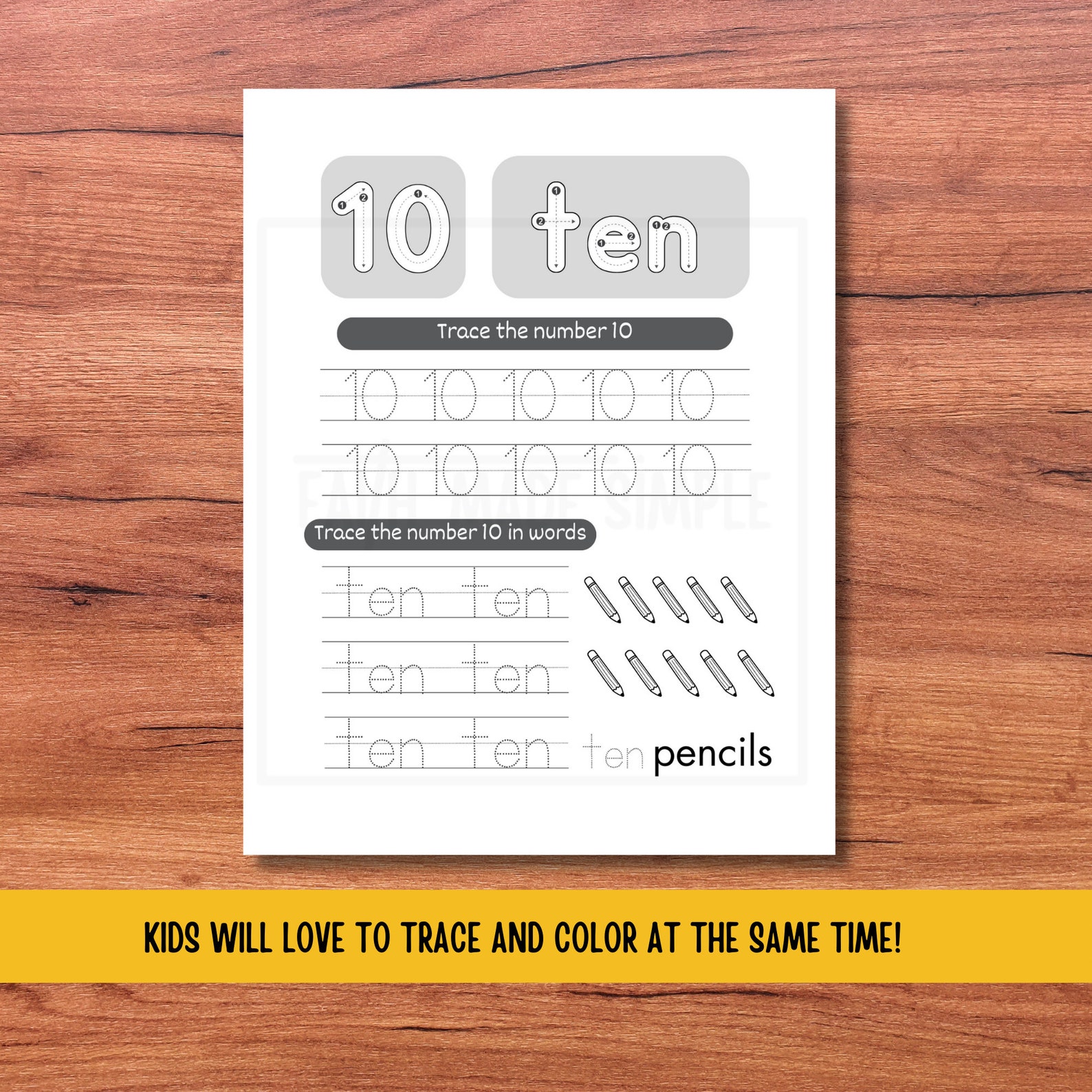 Number Tracing Worksheets, Tracing Numbers 1 to 10, Printable Traceable ...