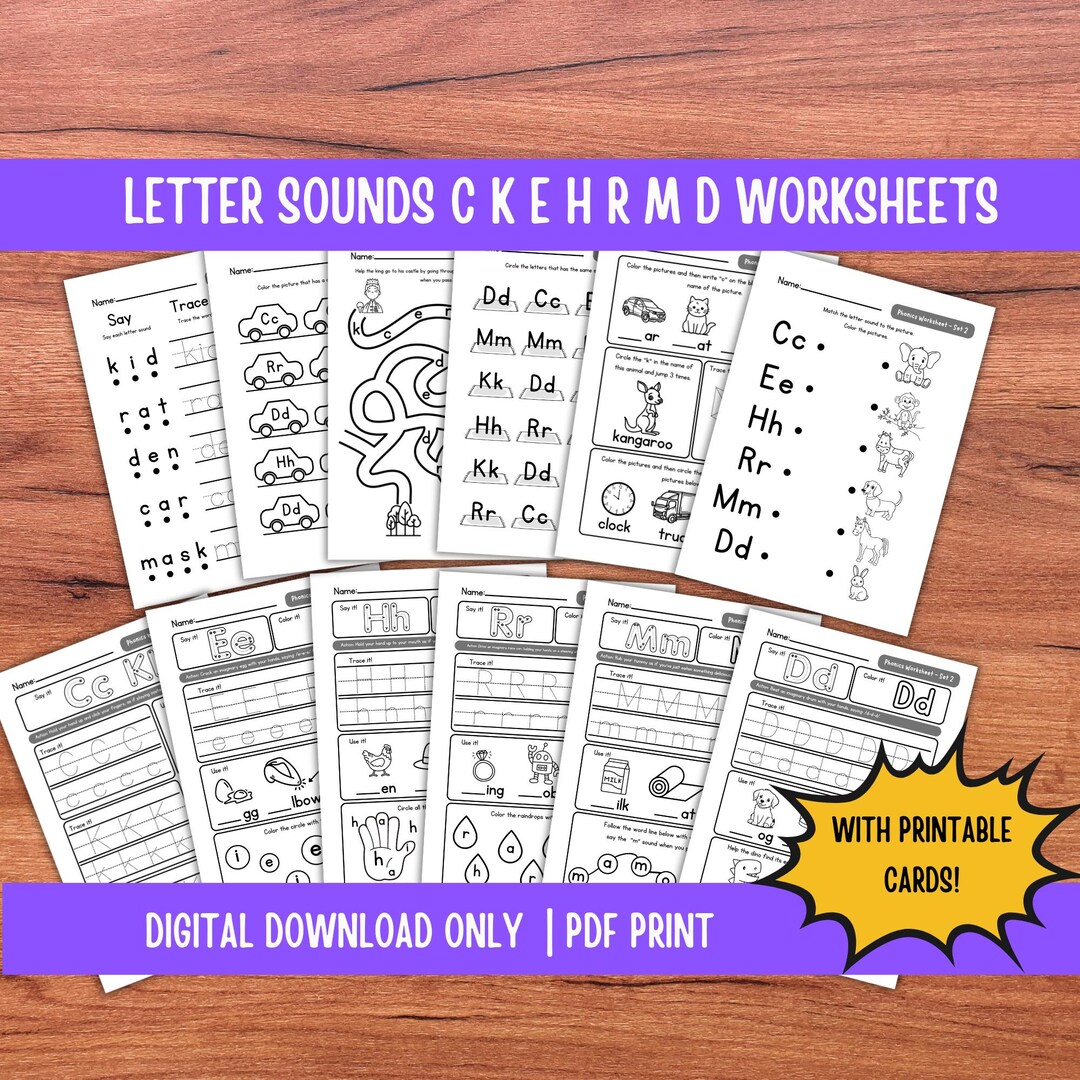 Letter Sounds CKEHRMD Worksheets: Early Reading Phonics Activities (PDF ...