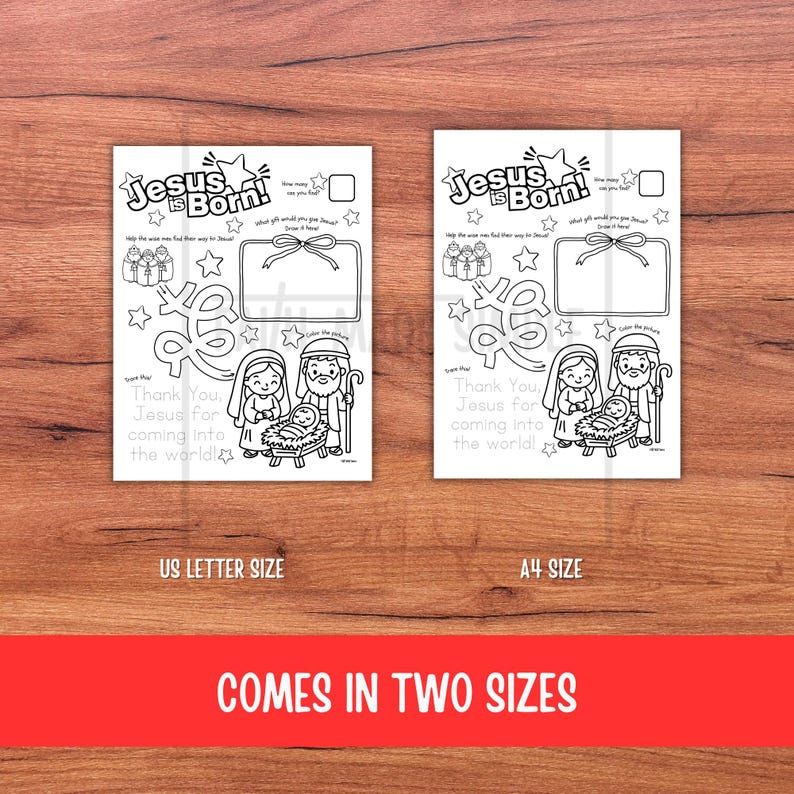 Jesus is Born Worksheet: Christmas Activity Pages for Kids (PDF) - Etsy