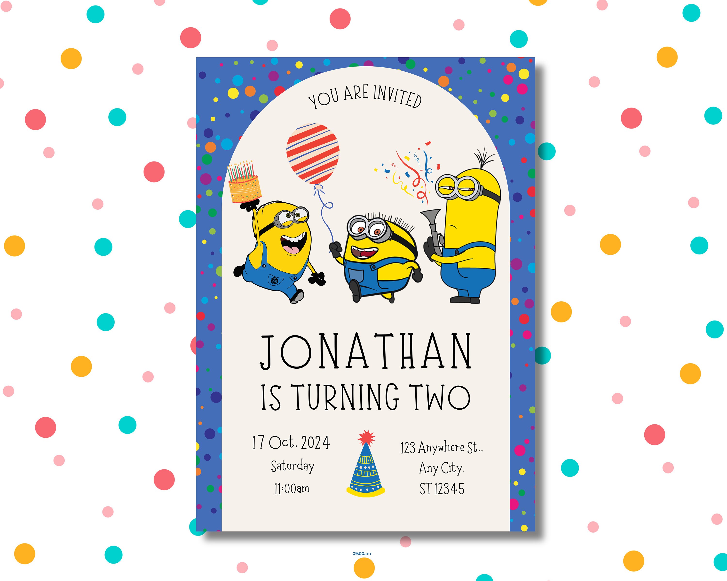 Minions Themed Birthday Invitation Personalized Party Invites for Kids ...