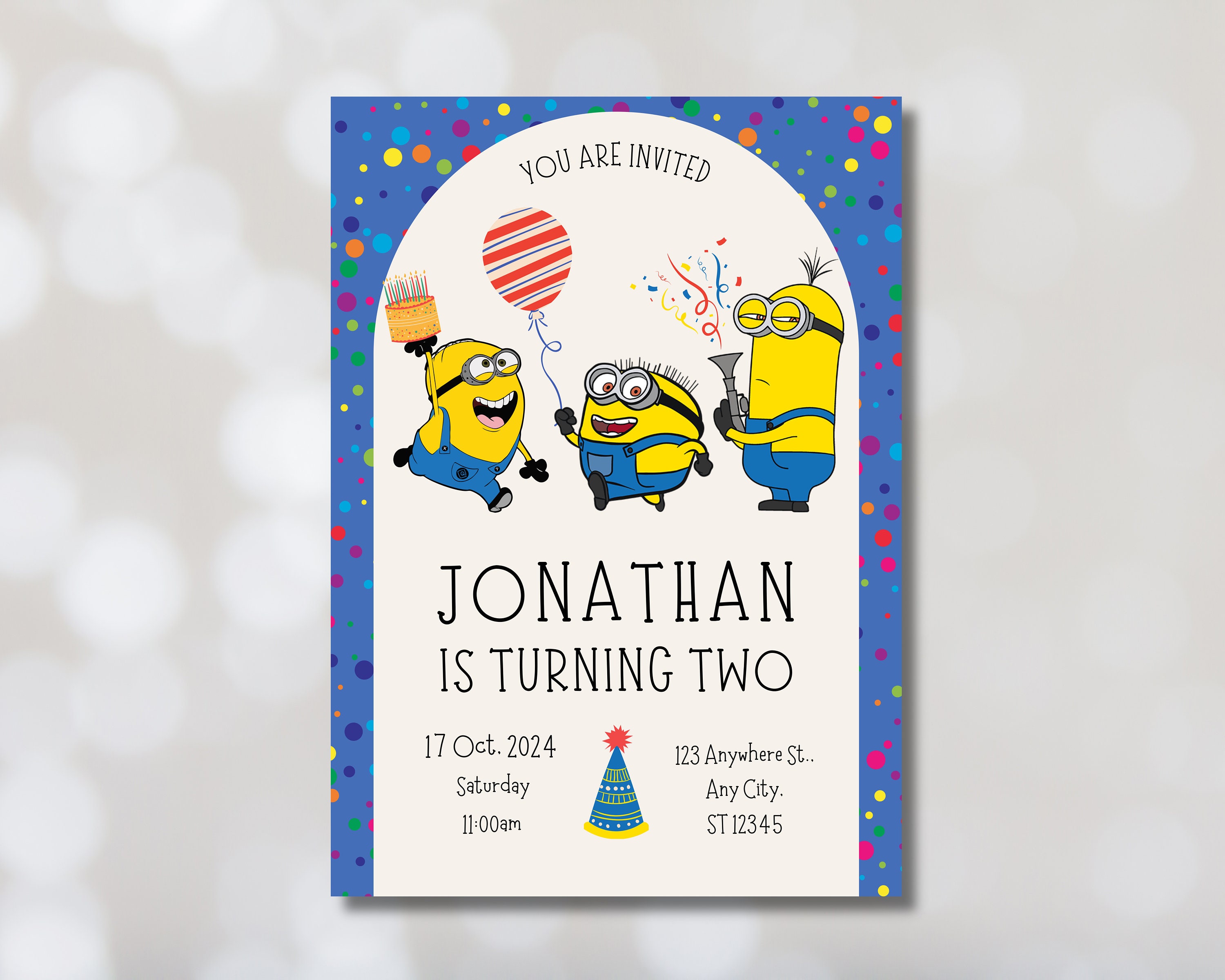 Minions Themed Birthday Invitation Personalized Party Invites for Kids ...