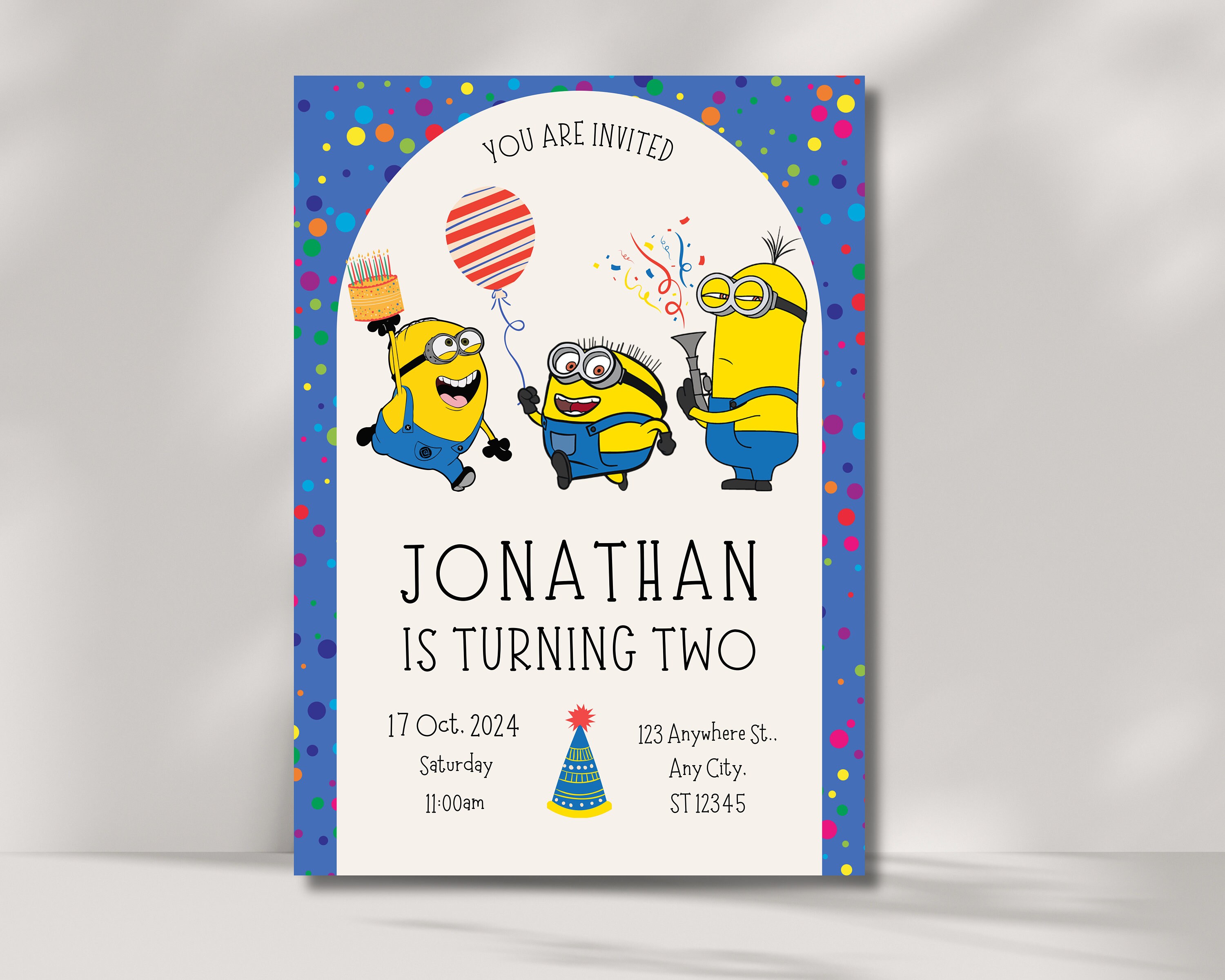 Minions Themed Birthday Invitation Personalized Party Invites for Kids ...
