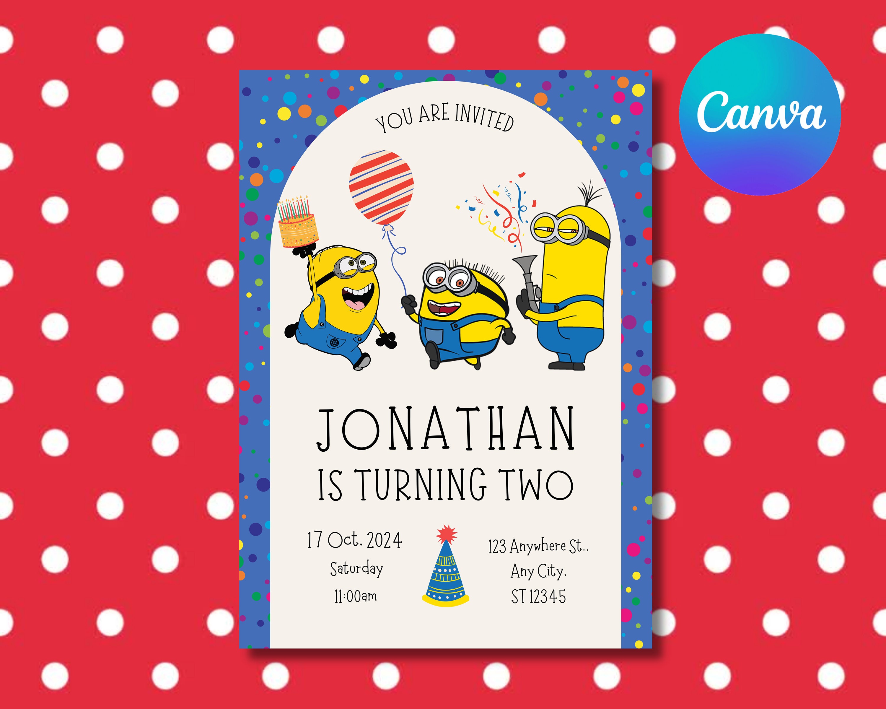 Minions Themed Birthday Invitation Personalized Party Invites for Kids ...