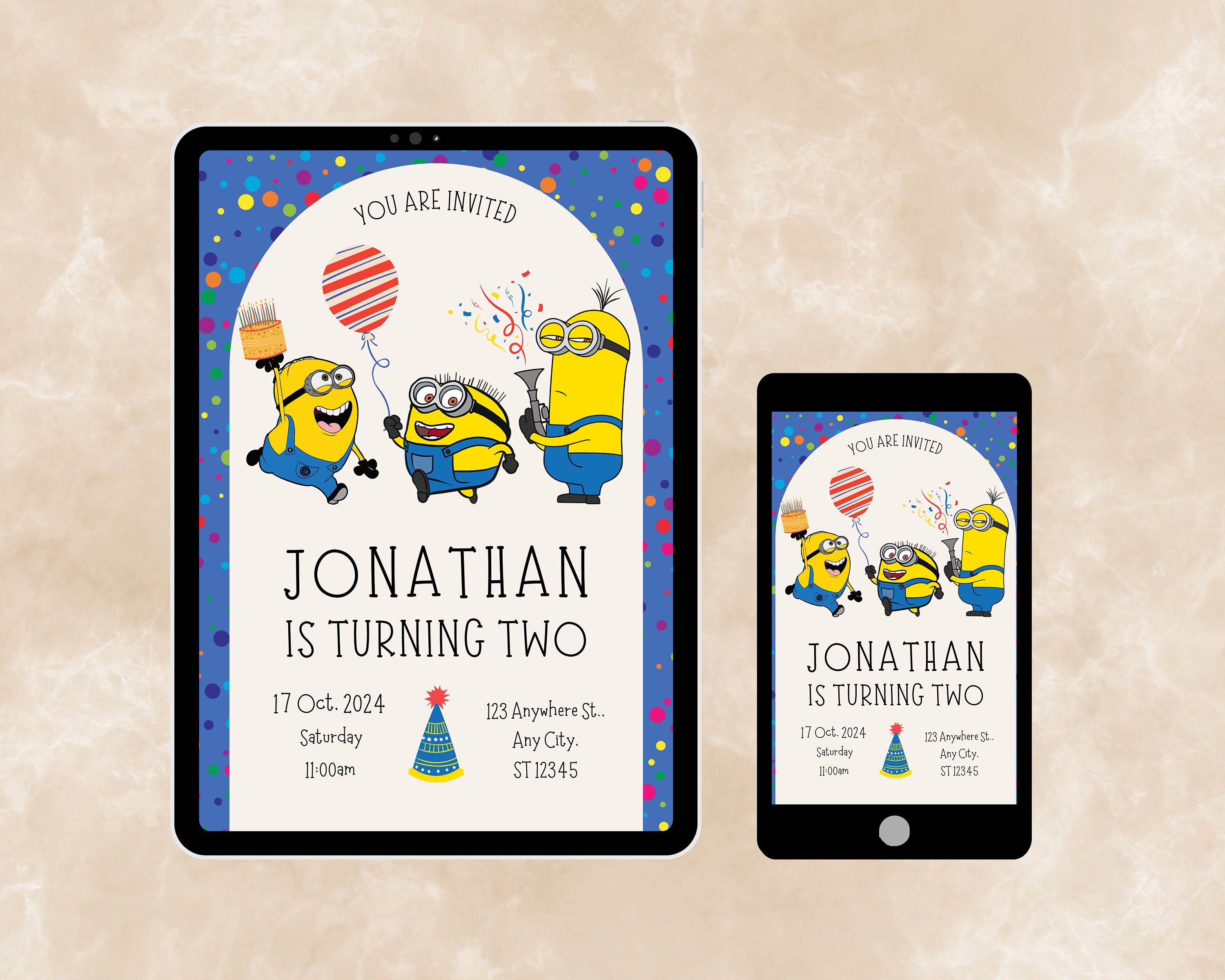 Minions Themed Birthday Invitation Personalized Party Invites for Kids ...