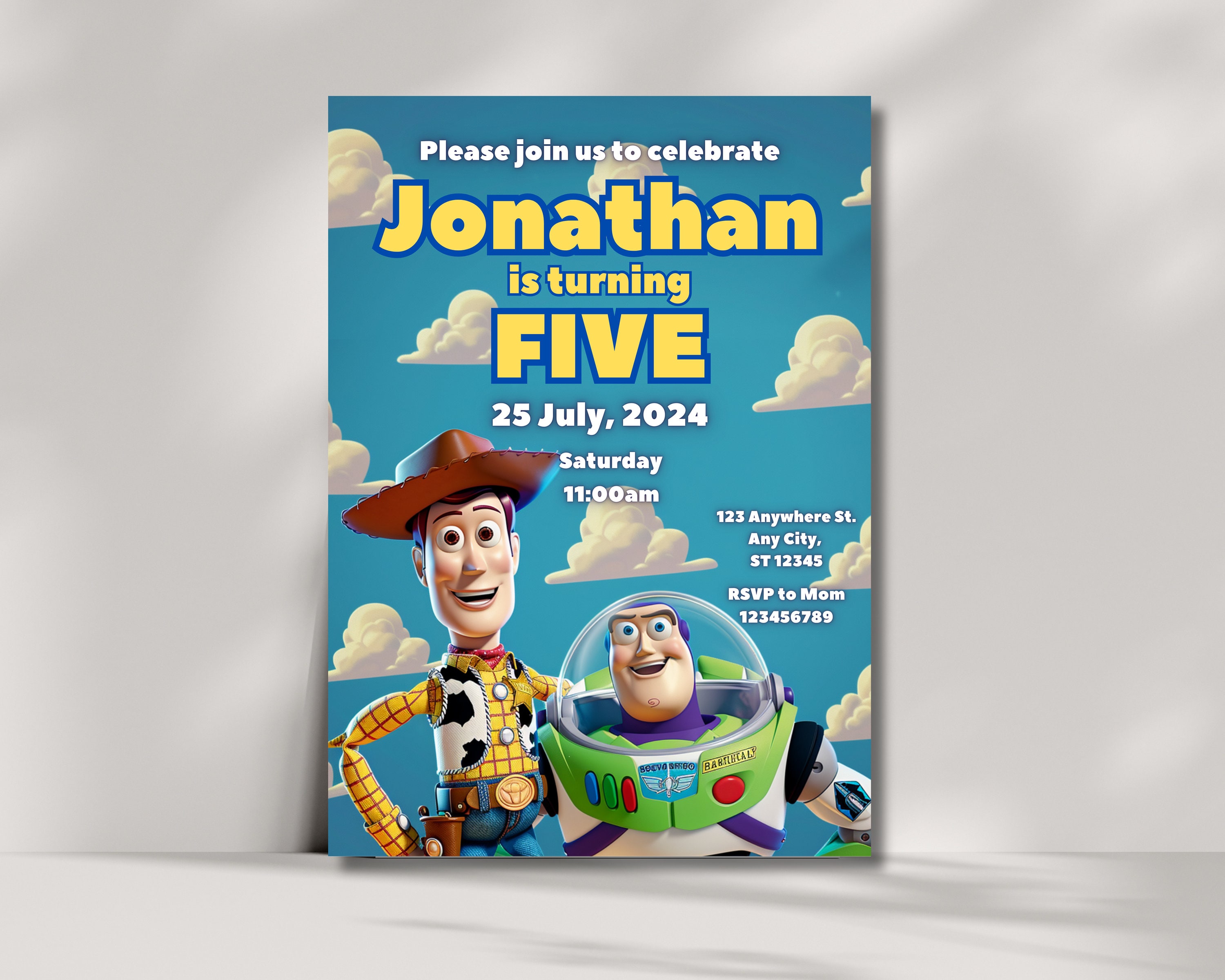 Toy Story, Buzz Woody Birthday Invitation Personalized Party Invites ...