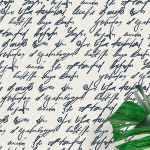 Vintage Handwritten Script Wallpaper | Elegant Calligraphy Wall Decor ...