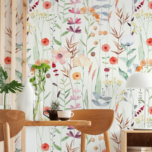 Wild Flower Wallpaper - Etsy