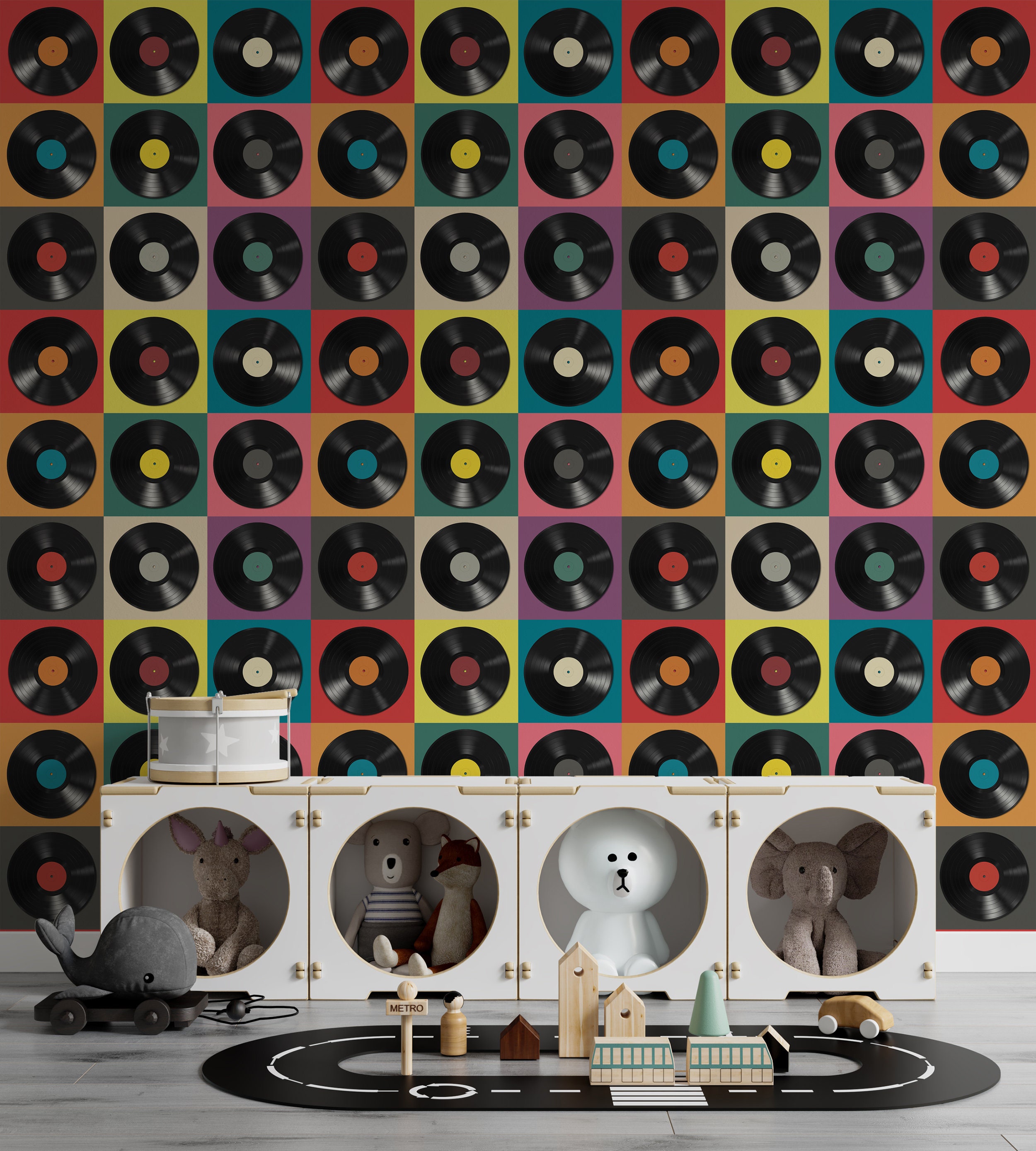 Records Wallpaper Peel and Stick Music Wall Art Vintage Wall Decor - Etsy