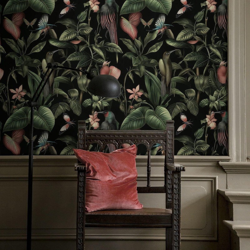 Dark Tropical Wallpaper - Etsy UK