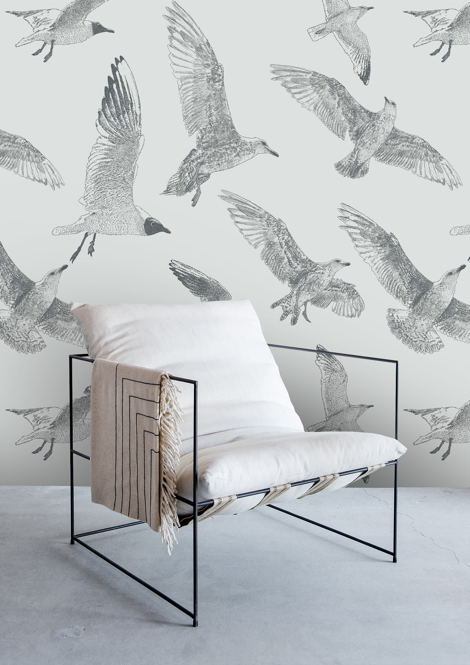 Seagull Wallpaper Peel and Stick Birds Wall Mural Pattern - Etsy