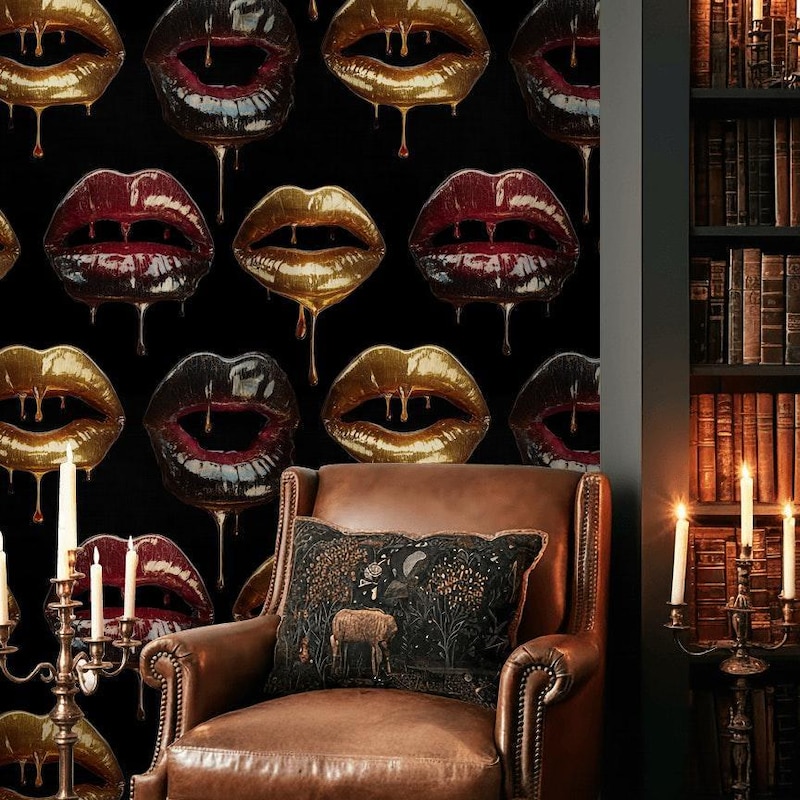 Red Lips Wallpaper - Etsy