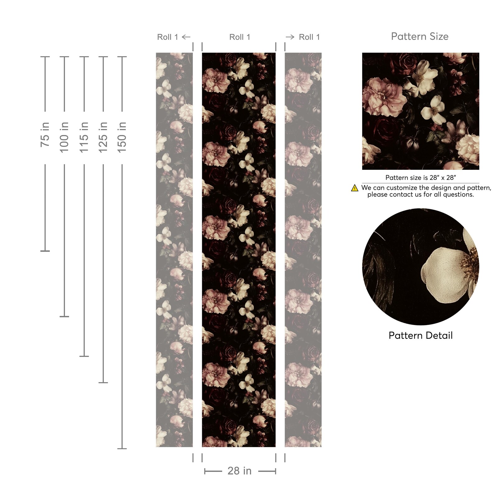 Vintage Dark Floral Wallpaper, Elegant Still Life With Peonies and ...