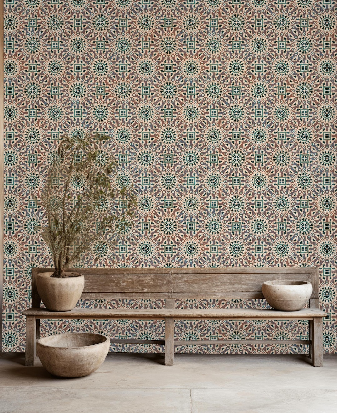 Geometric Tile Wallpaper Moroccan Style Wall Mural Peel and Stick - Etsy