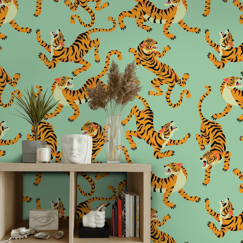 Tiger Wallpaper Mural - Etsy